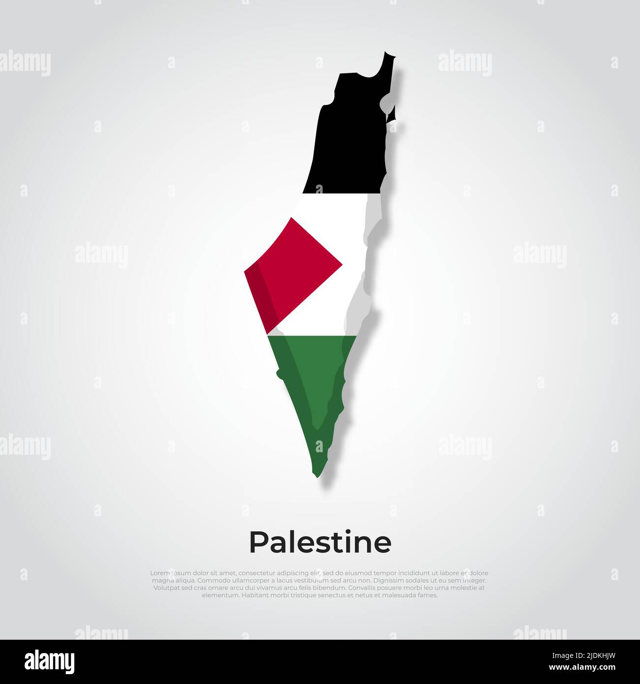 Vector map flag of palestine isolated on white background. Vector ...