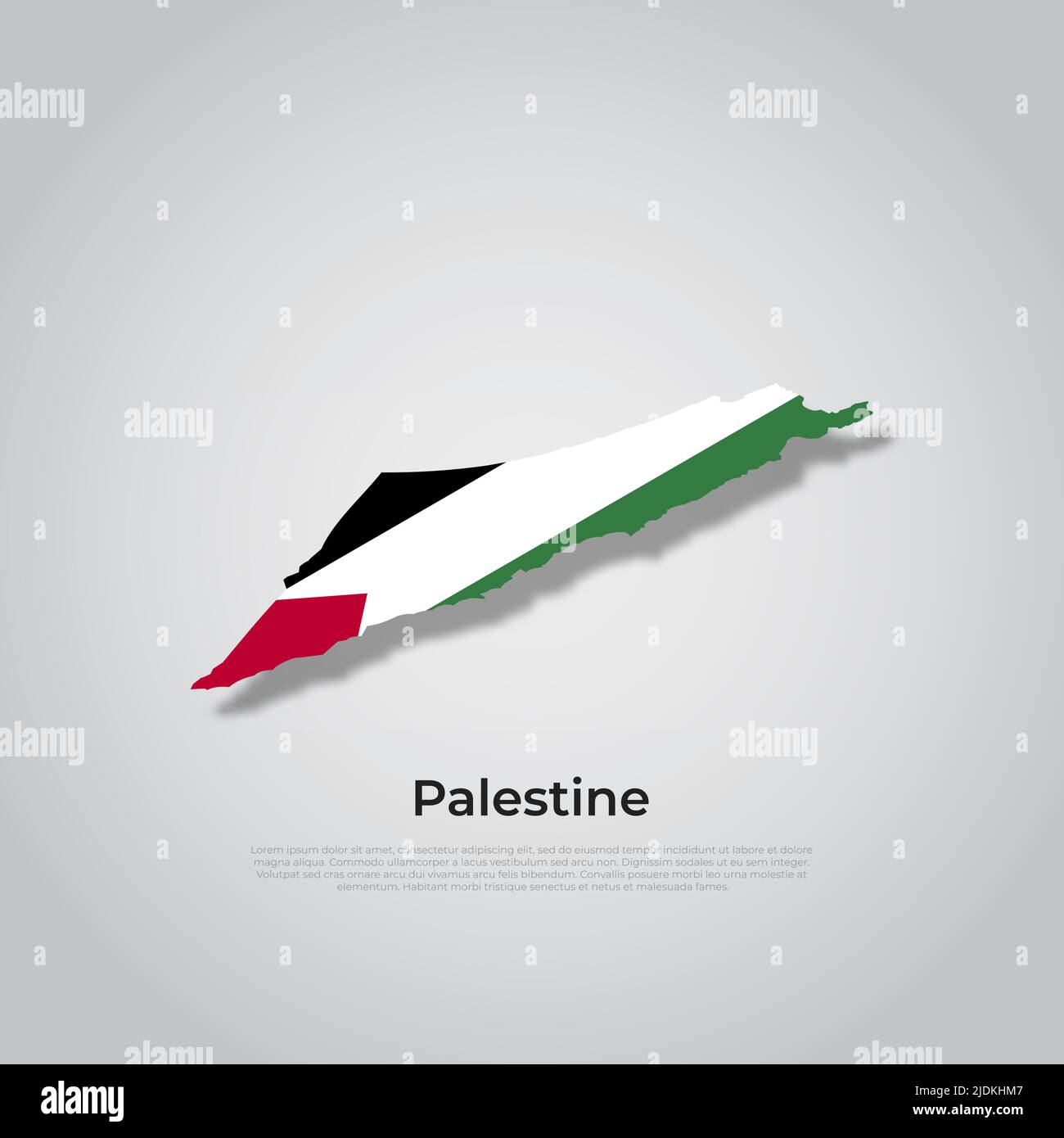 Vector map flag of palestine isolated on white background. Vector ...