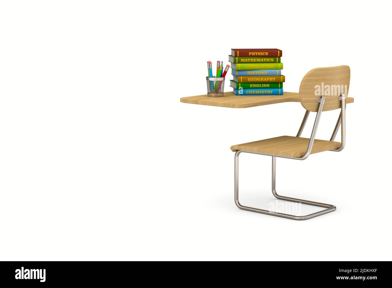 classroom on white background. Isolated 3D illustration Stock Photo - Alamy