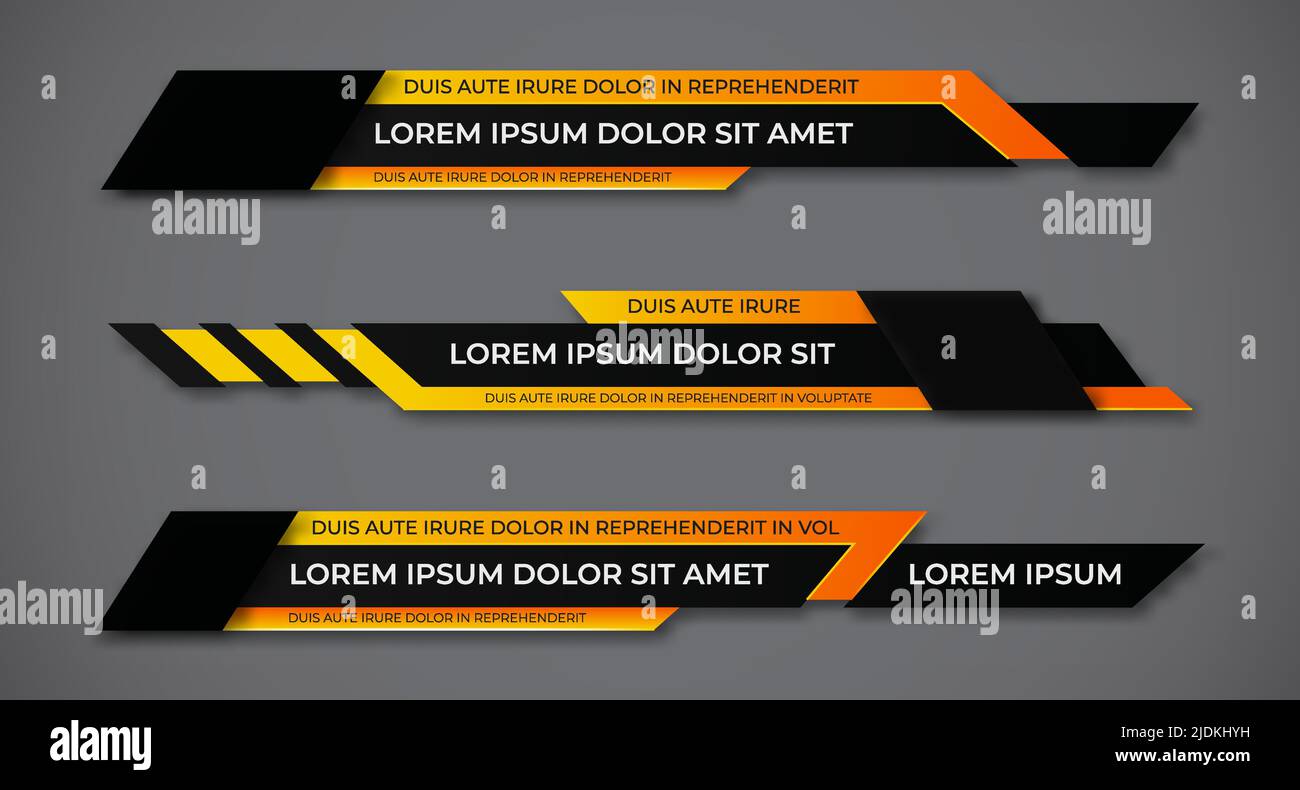 Modern geometric lower third banner template design. Colorful lower ...