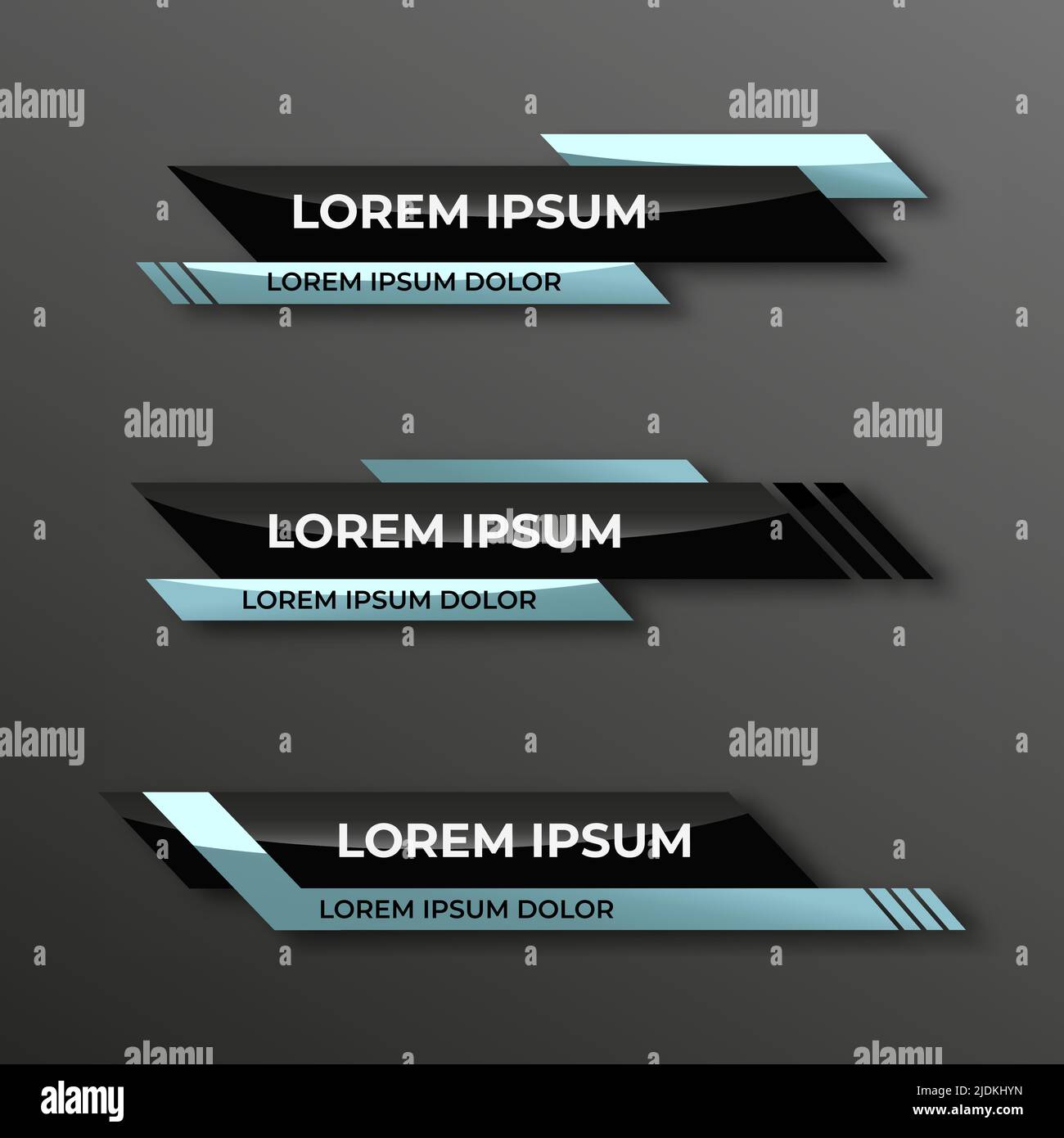 Modern geometric lower third banner template design. Colorful lower thirds set template vector ...