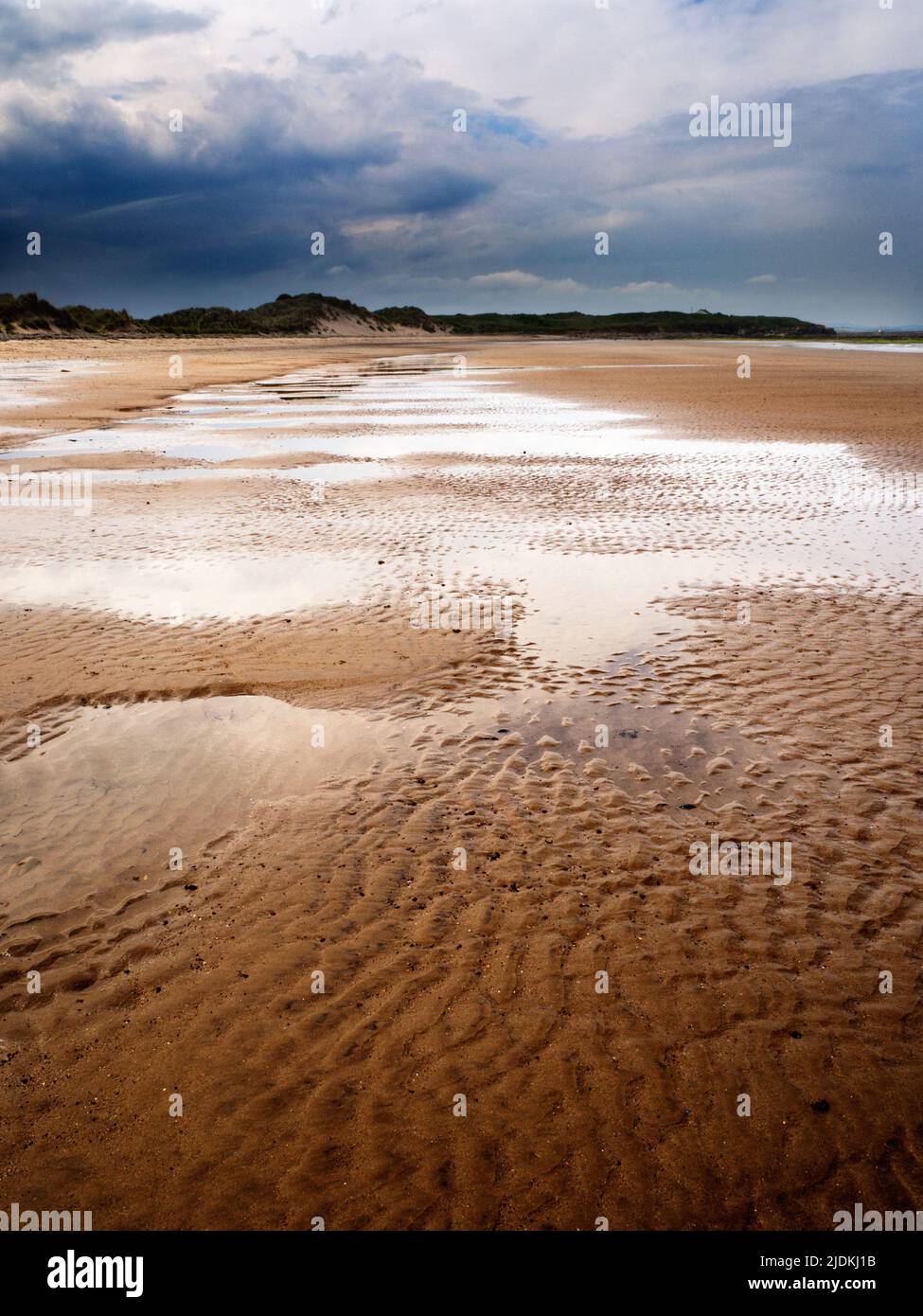 Puddles and Sand Ripples on the Beach near Amble by the Sea ...