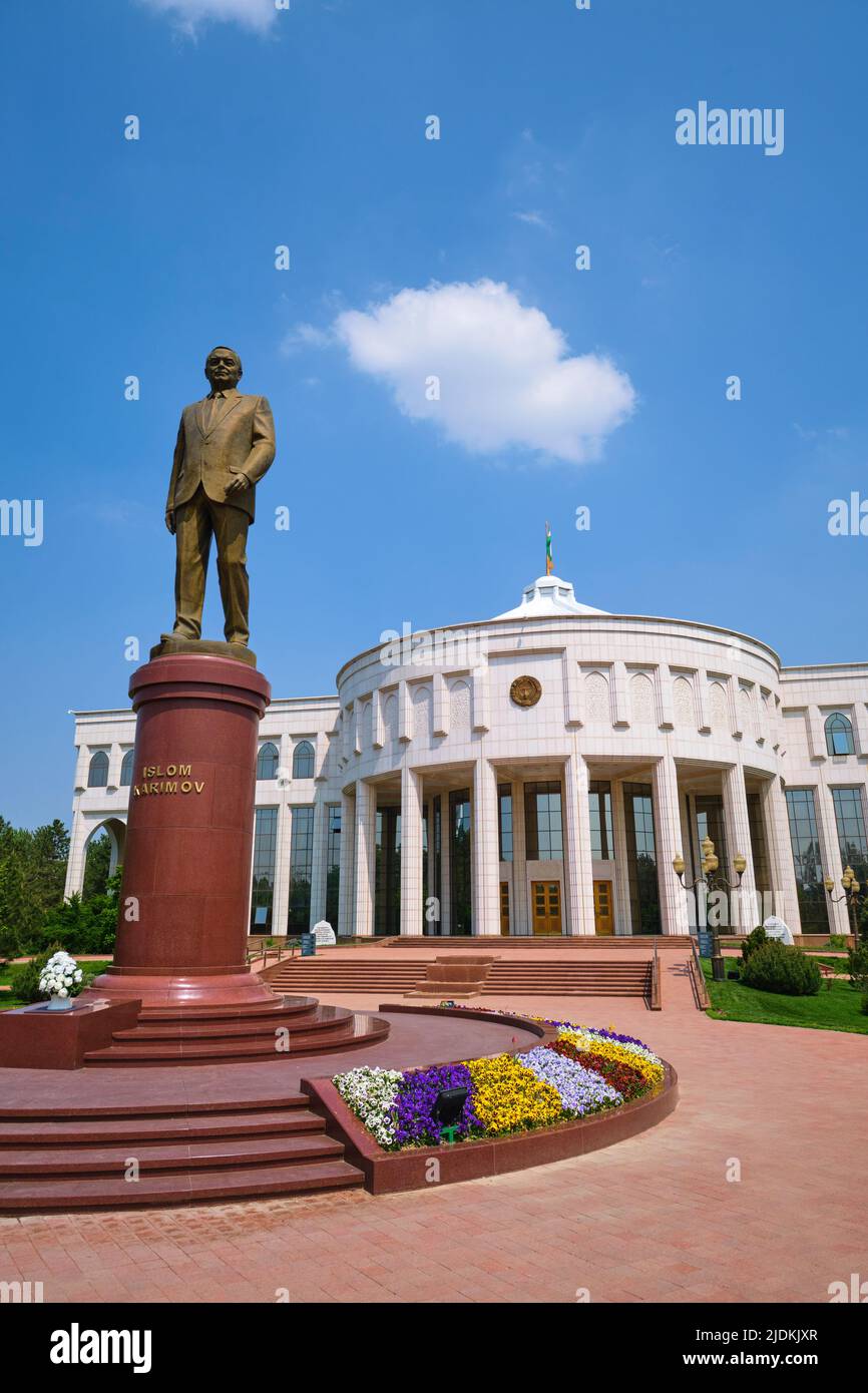Exterior view with Karimov statue. At the former President Islam ...