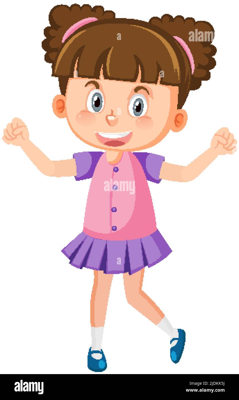 Little cute girl cartoon character illustration Stock Vector Image ...