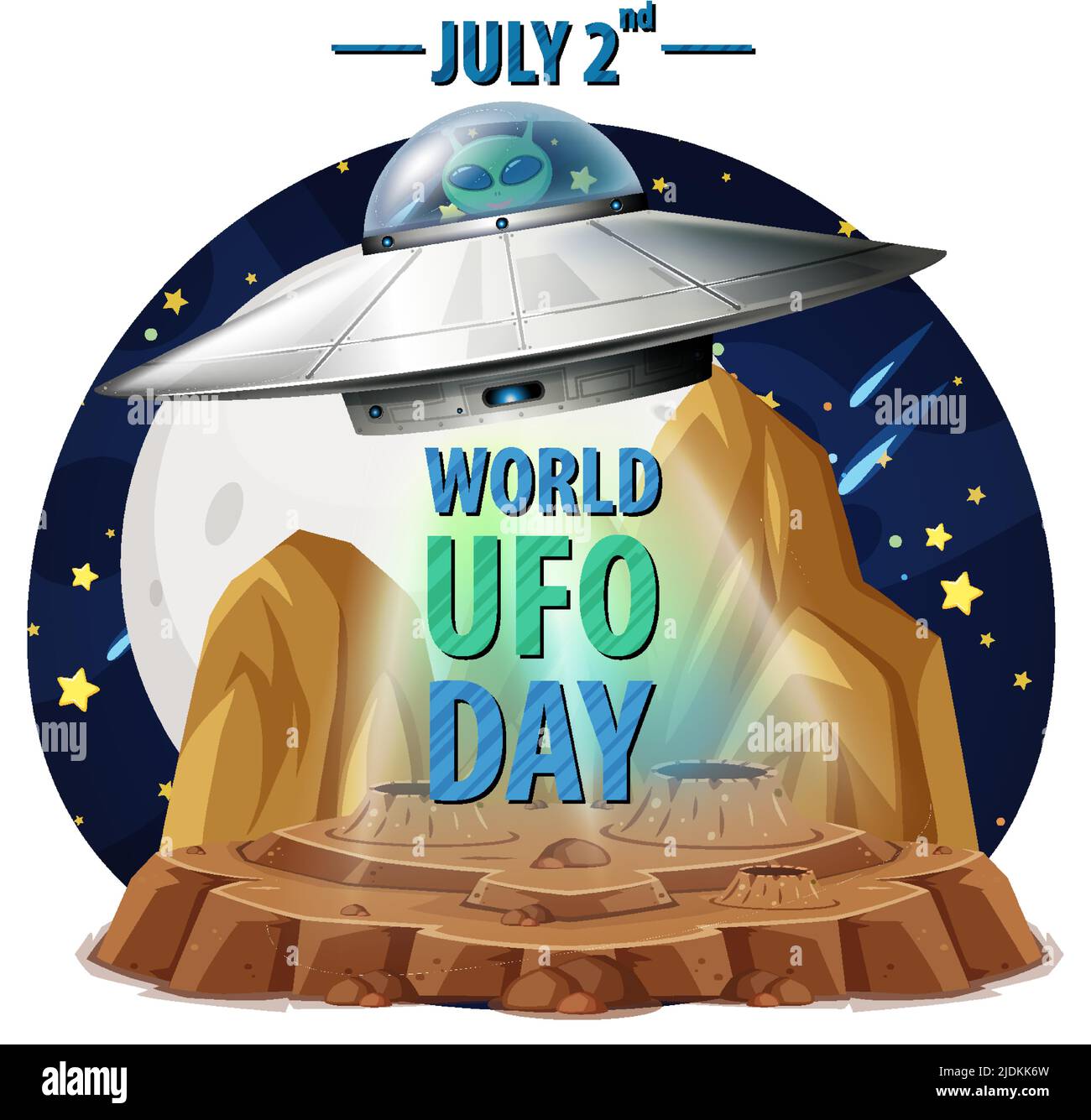 World UFO Day Poster Design illustration Stock Vector Image & Art - Alamy