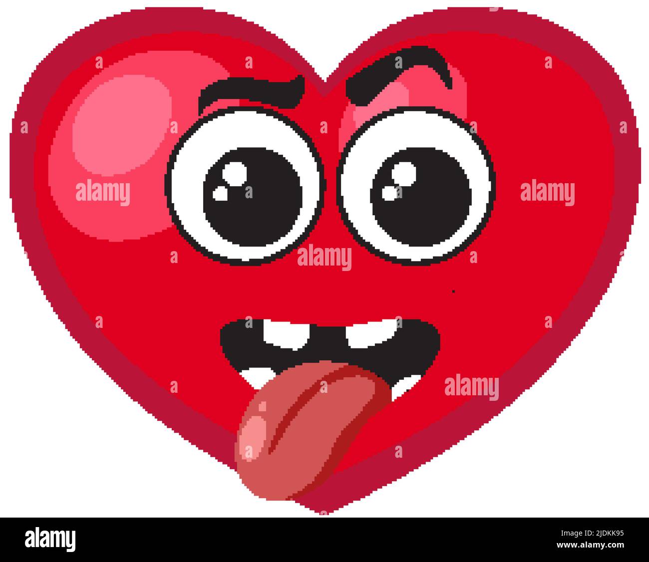 Cartoon heart with facial expression illustration Stock Vector Image ...