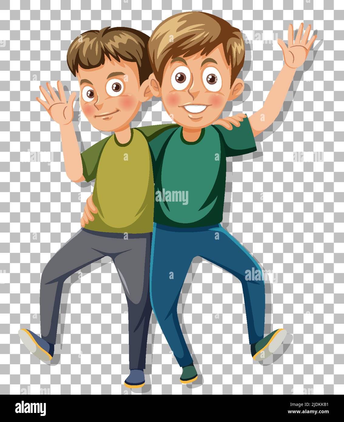 Two young man cartoon on grid background illustration Stock Vector ...
