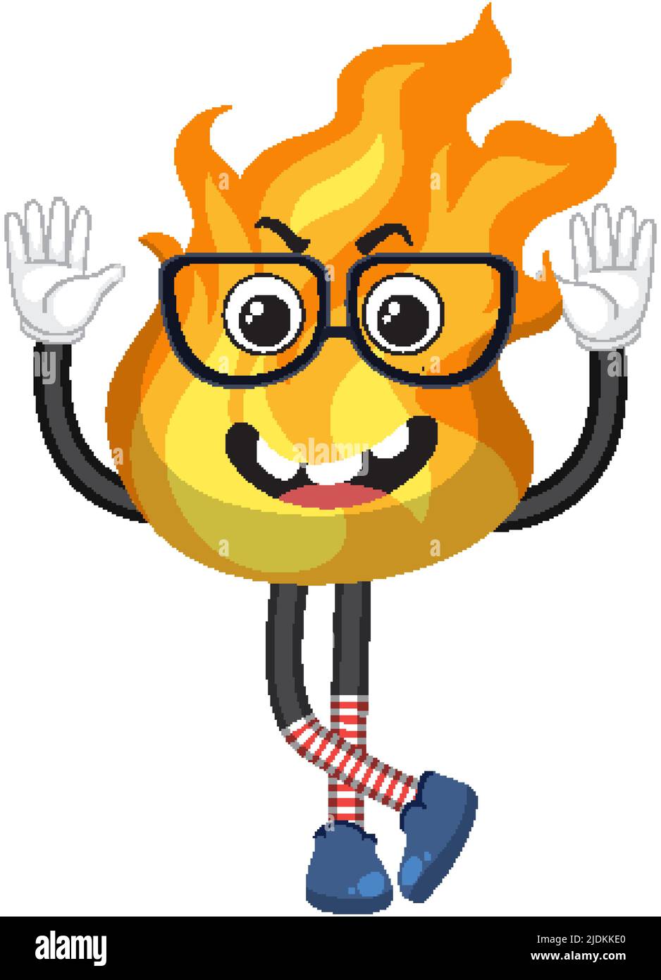 Cartoon fire with facial expression illustration Stock Vector Image ...