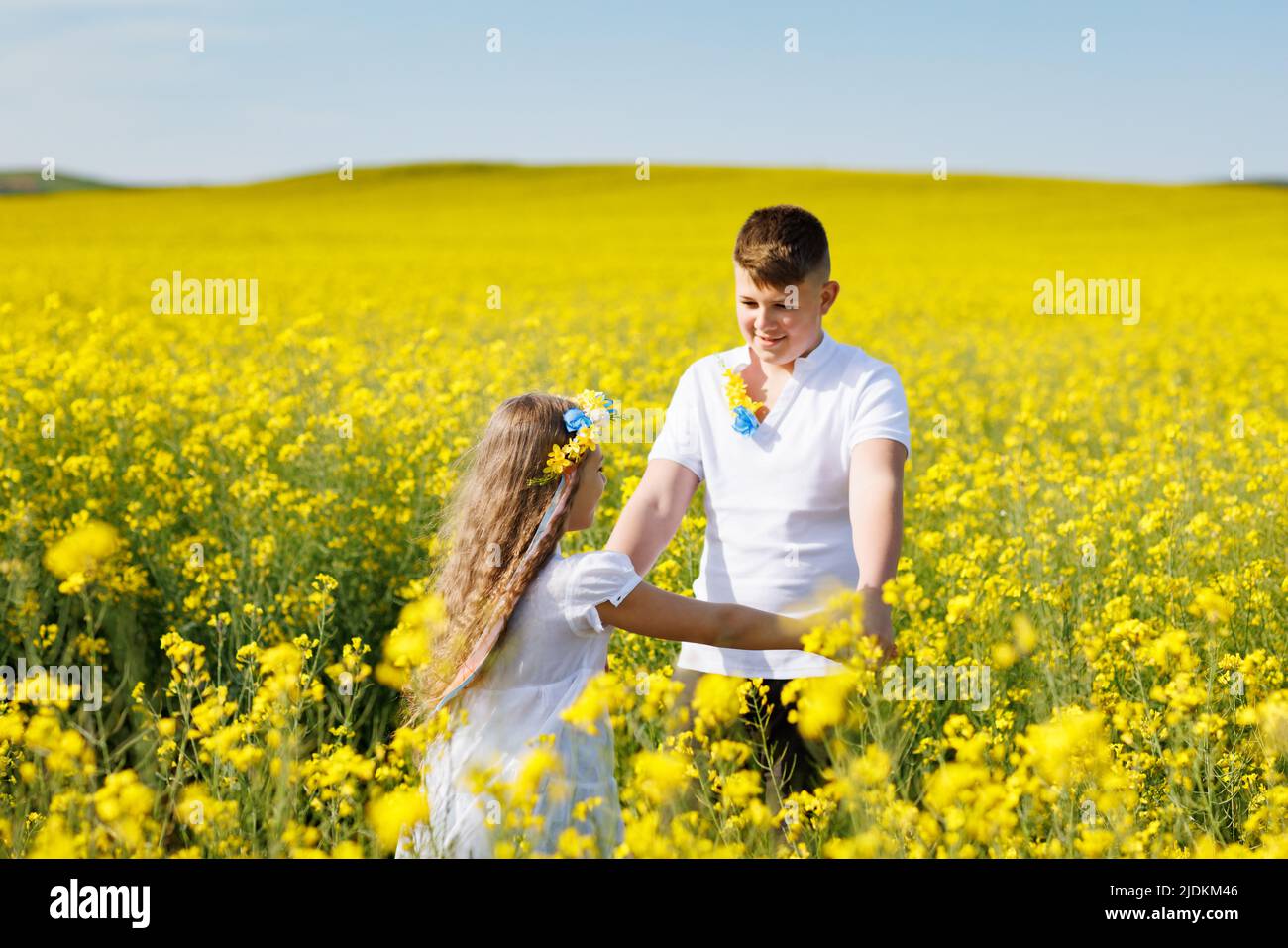 Cheerful joyful teenagers: older brother and laughing sister with ...