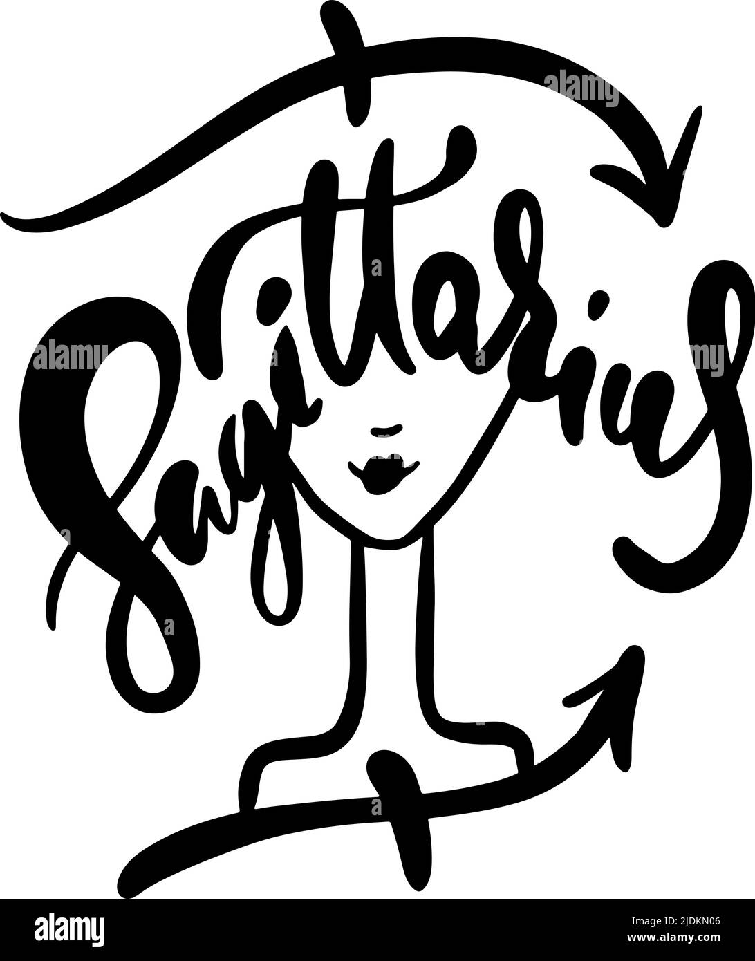Zodiac sign Sagittarius girl illustration Stock Vector Image & Art - Alamy