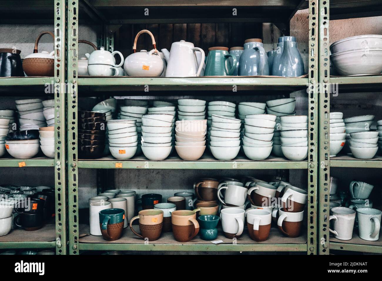 Visit to Thimi Ceramics in Bhaktapur, finished products: all the bowls ...