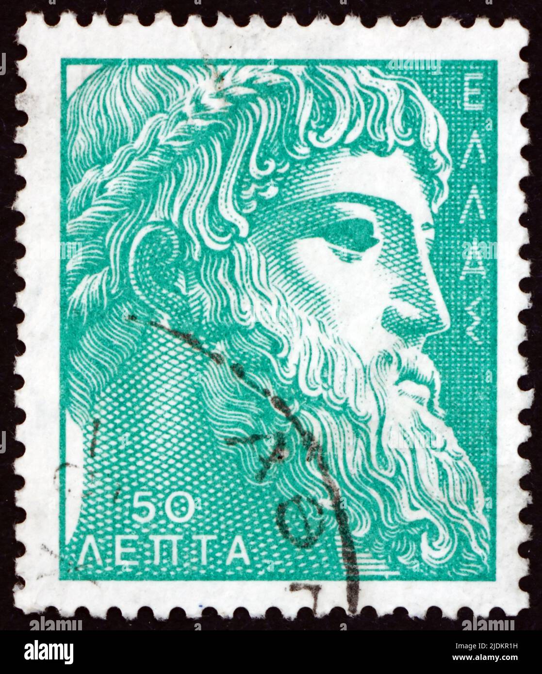 GREECE - CIRCA 1959: a stamp printed in Greece shows Zeus of Istiaea ...