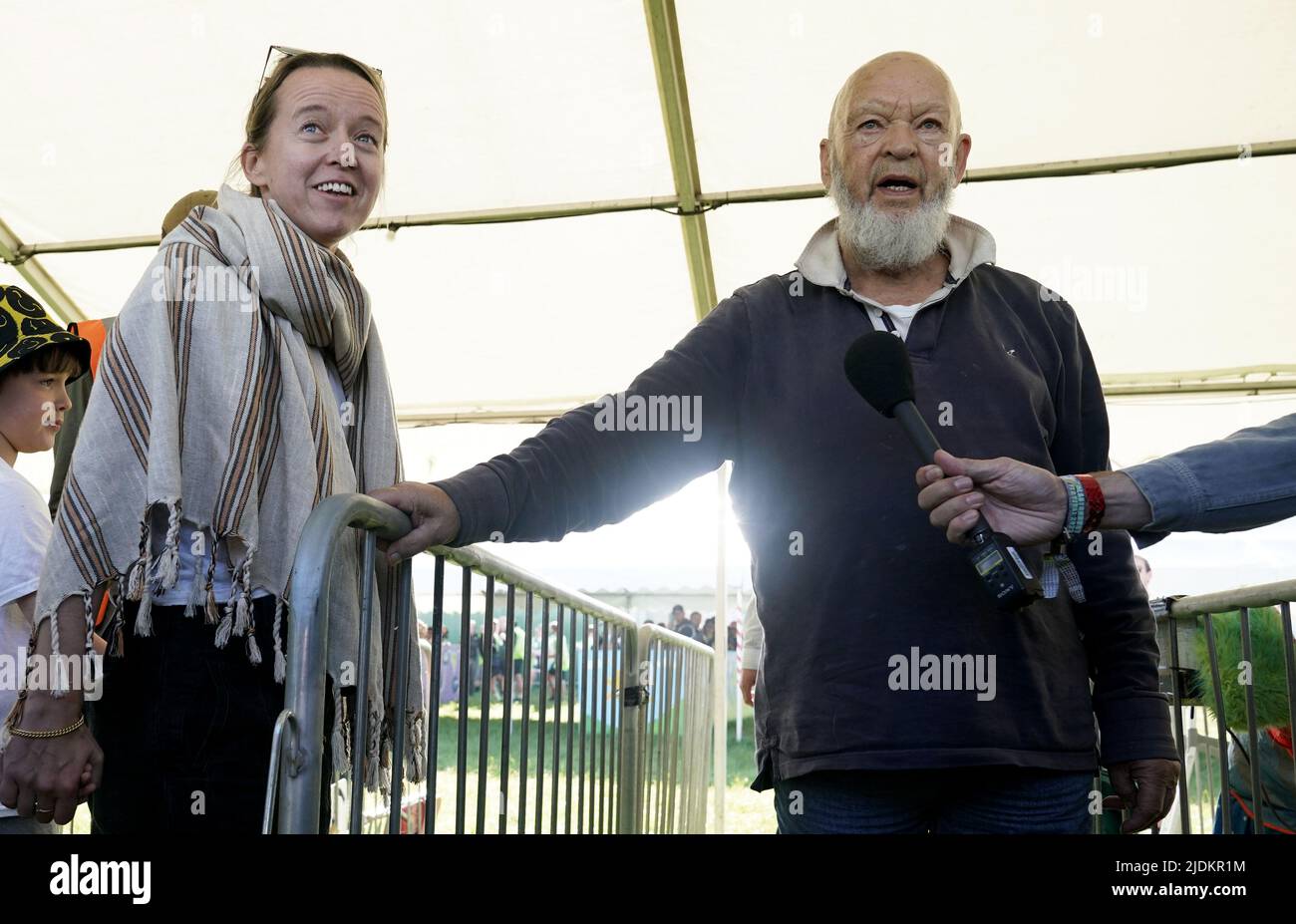 Michael Eavis with his daughter Emily Eavis ahead of the Glastonbury ...