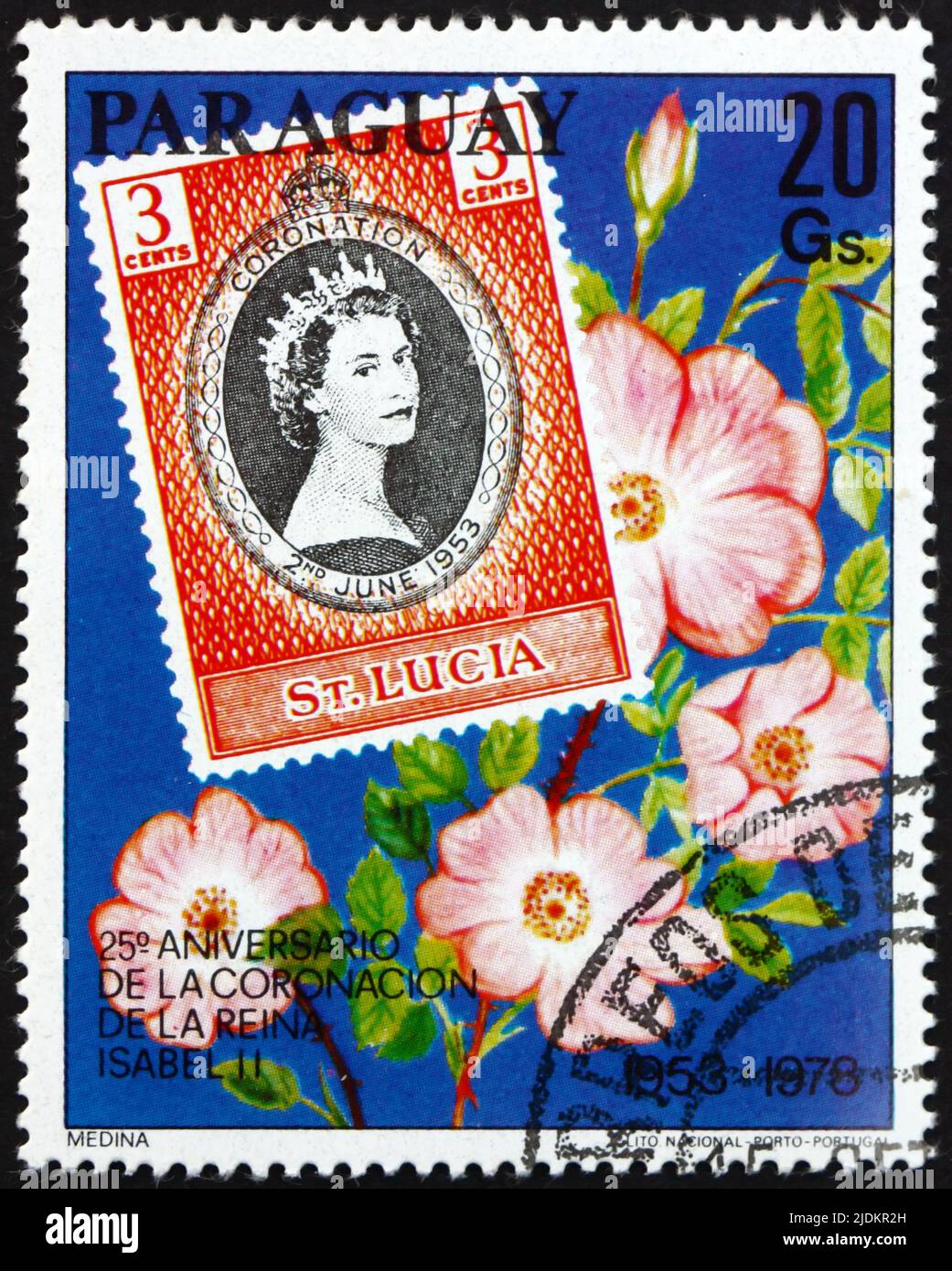 PARAGUAY - CIRCA 1978: a stamp printed in Paraguay shows Flowers and ...