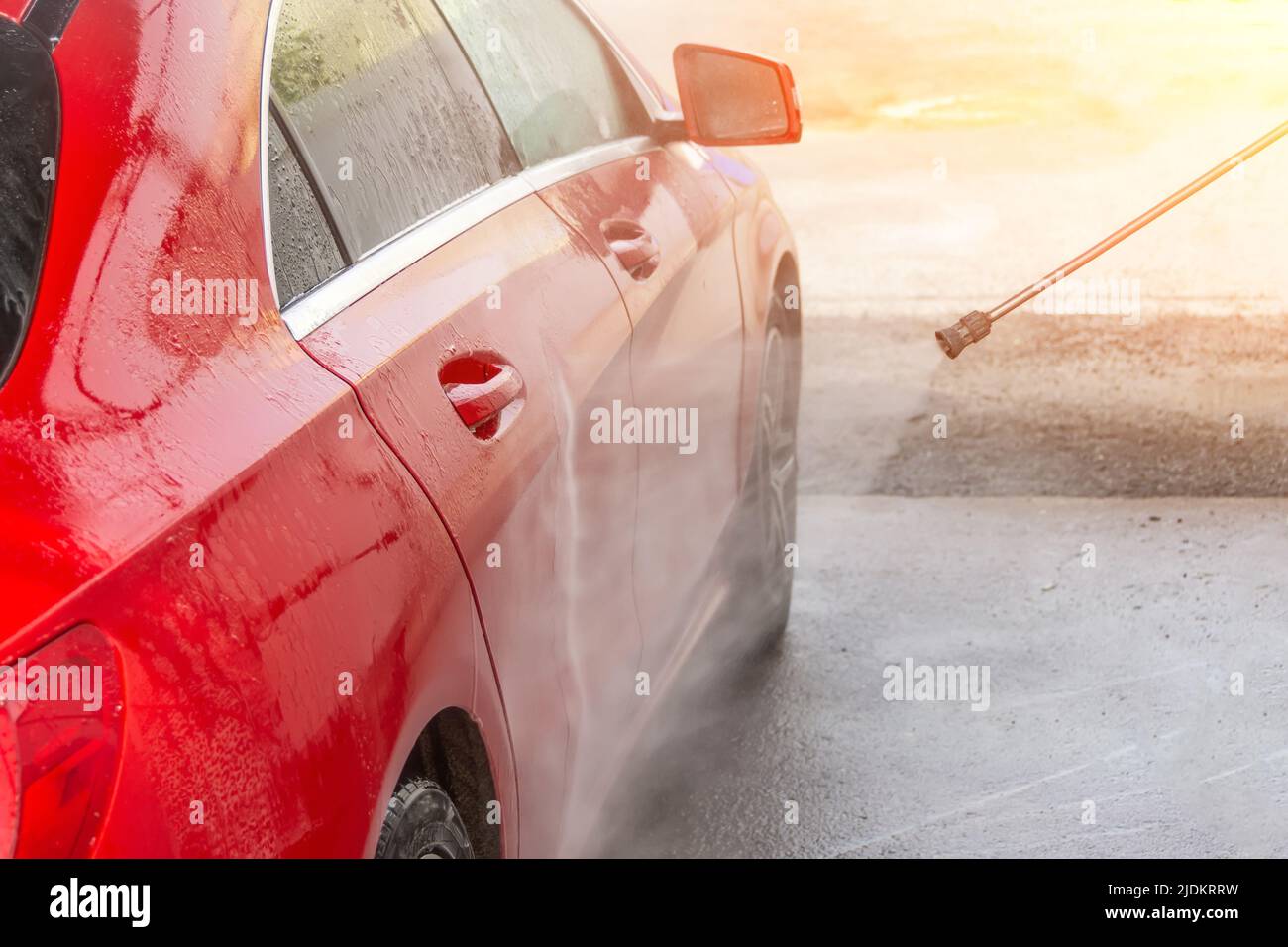 Cleaning red car service station hi-res stock photography and images ...