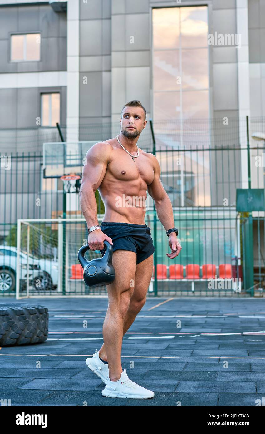 athlete trains on a sports field Stock Photo - Alamy