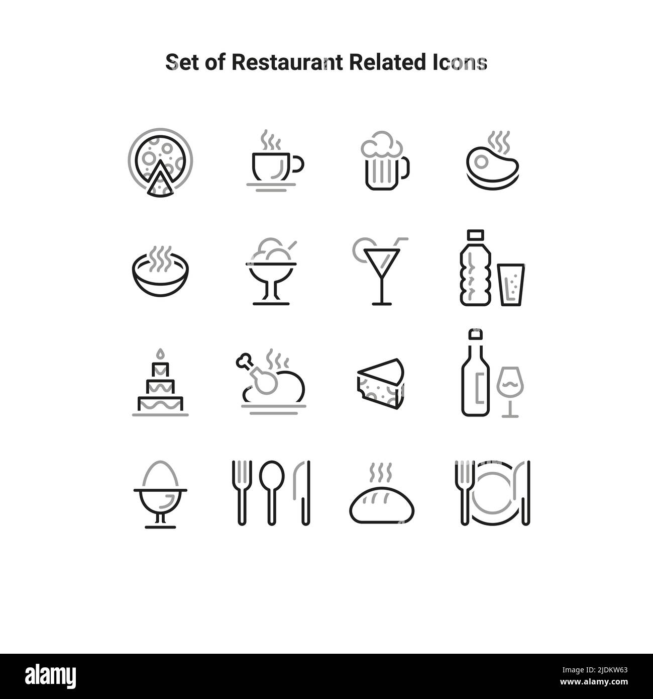 Set Vector Line Icons of Restaurant Business Stock Vector Image & Art ...