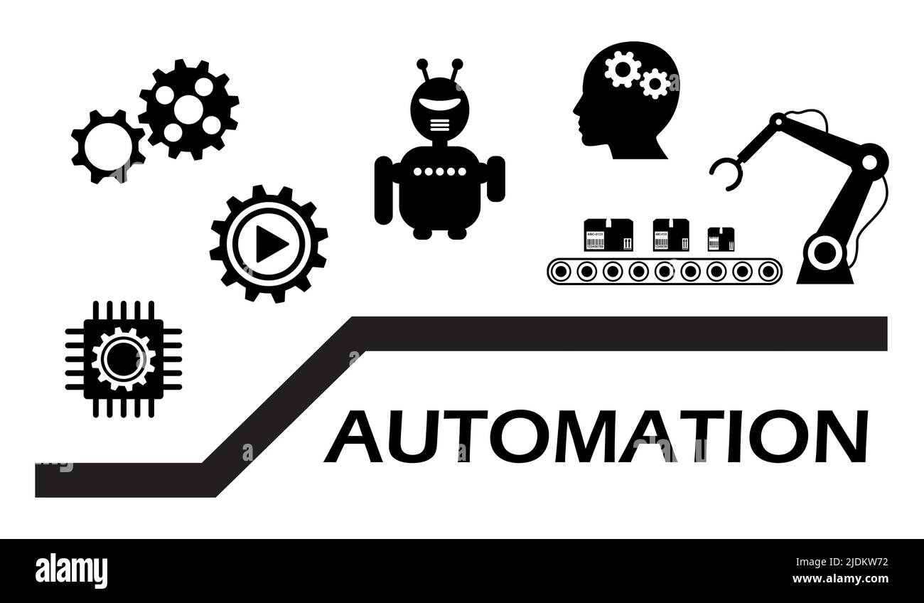 Illustration of an automation concept Stock Photo - Alamy