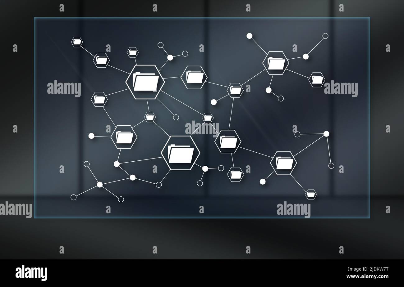 Data exchange concept on dark background Stock Photo - Alamy