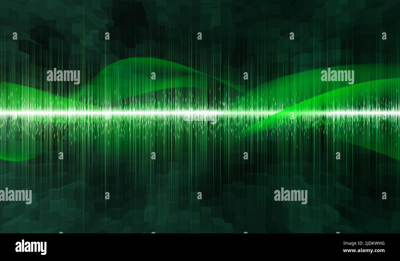 Abstract dark green sound wave. Creative background Stock Photo - Alamy