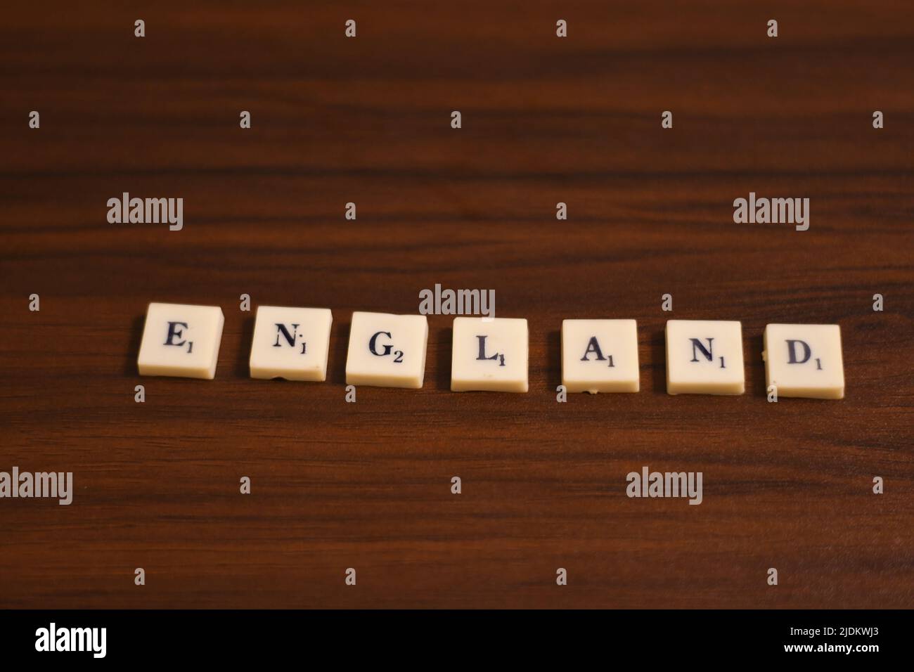 Selective focused close up shot of England word. Made by using the ...