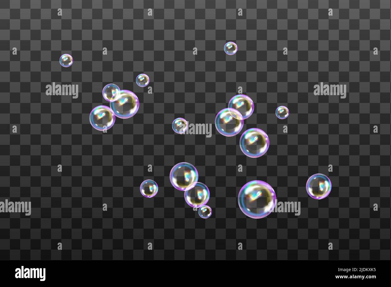 Reaistic colored balls.Vector texture.Set of transparent soap bubbles ...