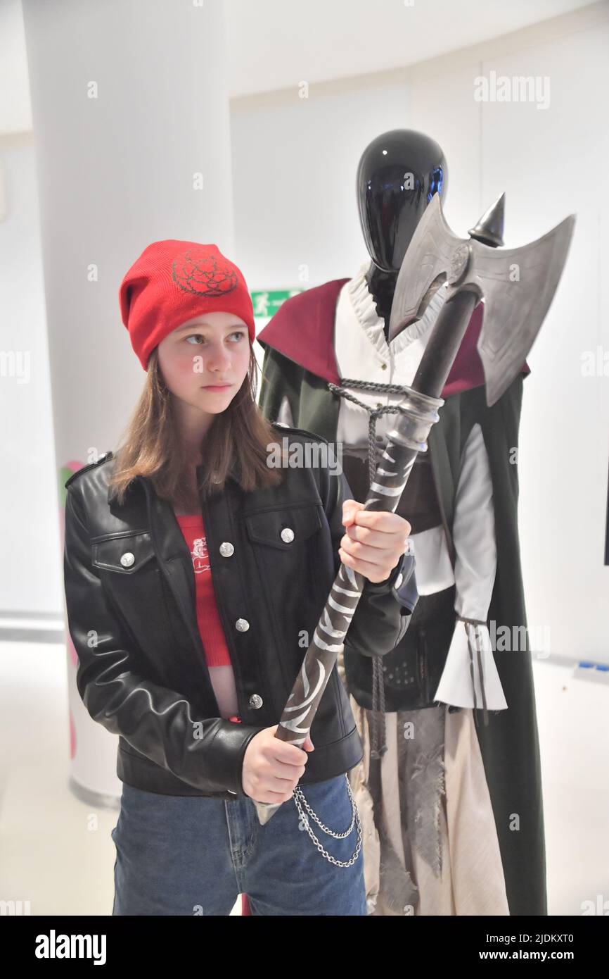 Moscow. The actress Taisiya Kalinina before display of the movie 'Igor ...