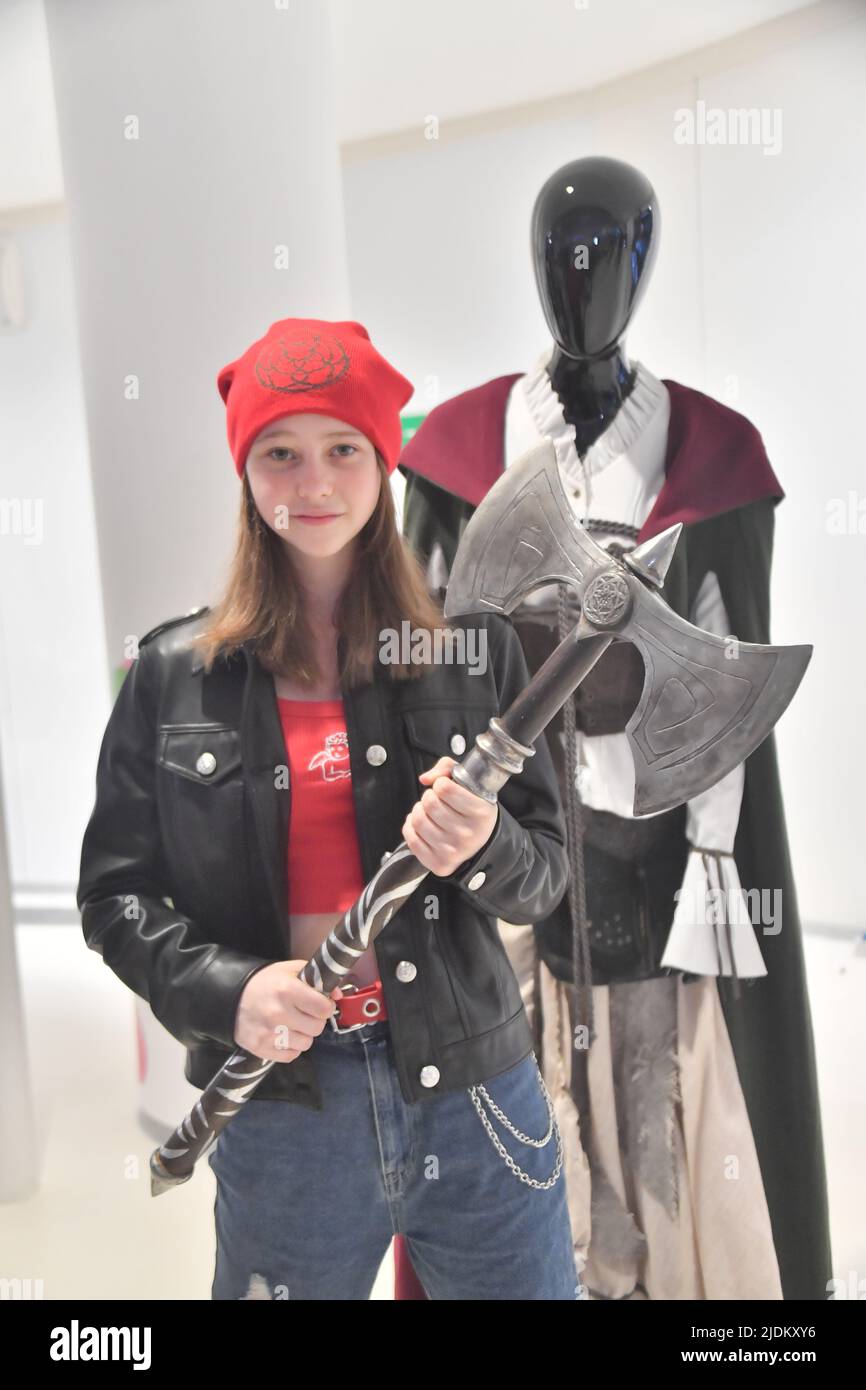 Moscow. The actress Taisiya Kalinina before display of the movie 'Igor ...