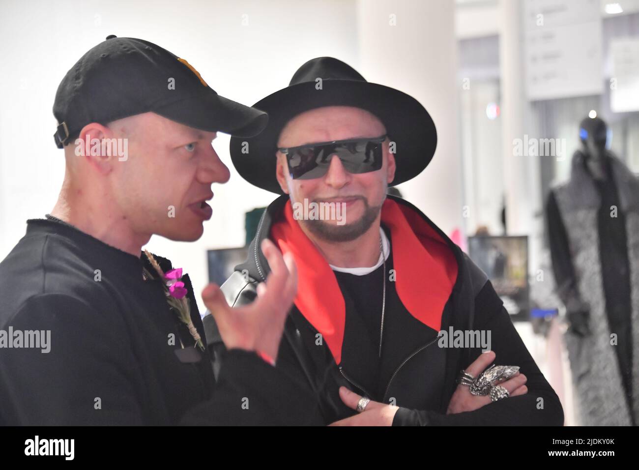 Moscow. The actor Ivan Kokorin (at the left) and the designer Igor ...