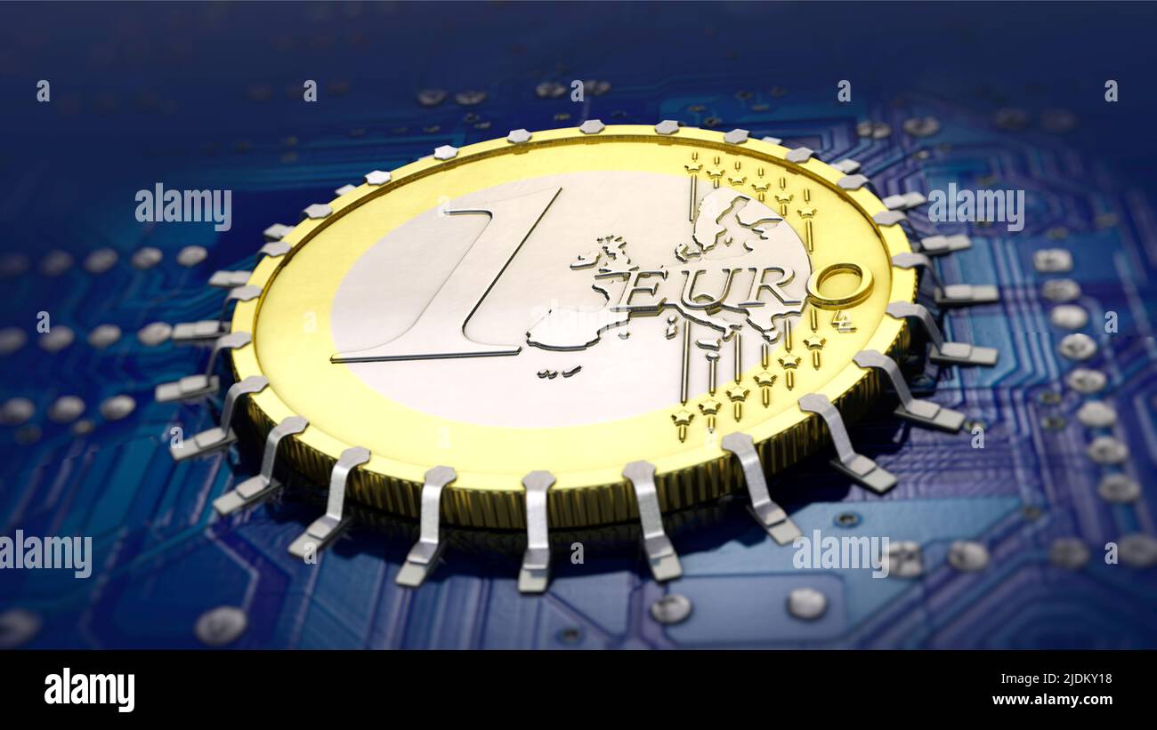 Digital euro as currency Stock Photo - Alamy