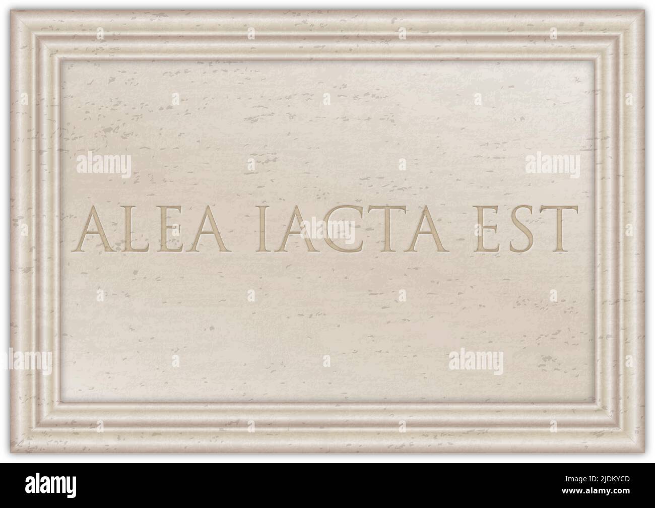 Marble plaque with ancient Latin proverb "ALEA IACTA EST", illustration ...