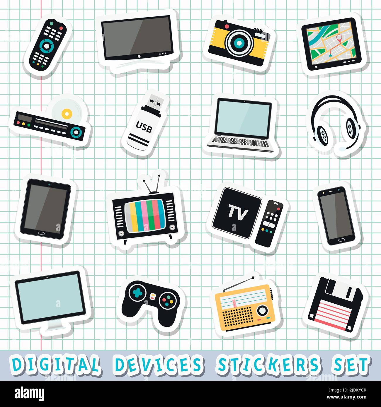 Electronic device laptop radio Stock Vector Images - Alamy