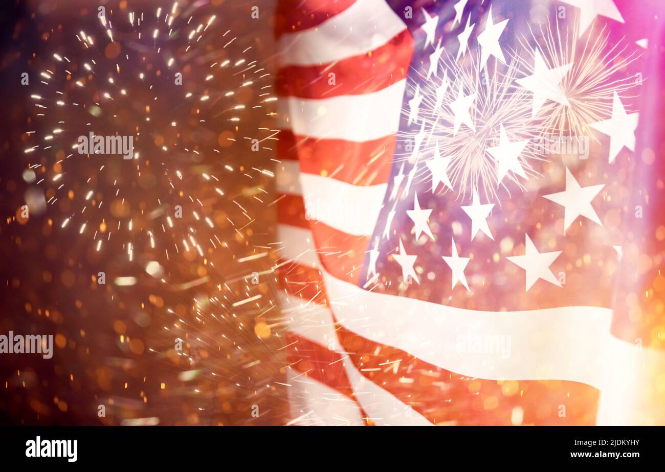 Celebrating Independence Day. United States of America USA flag with ...