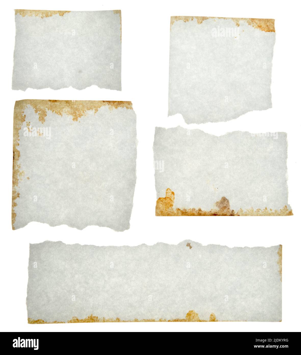 Torn or ripped pieces of paper isolated on white background Stock Photo ...
