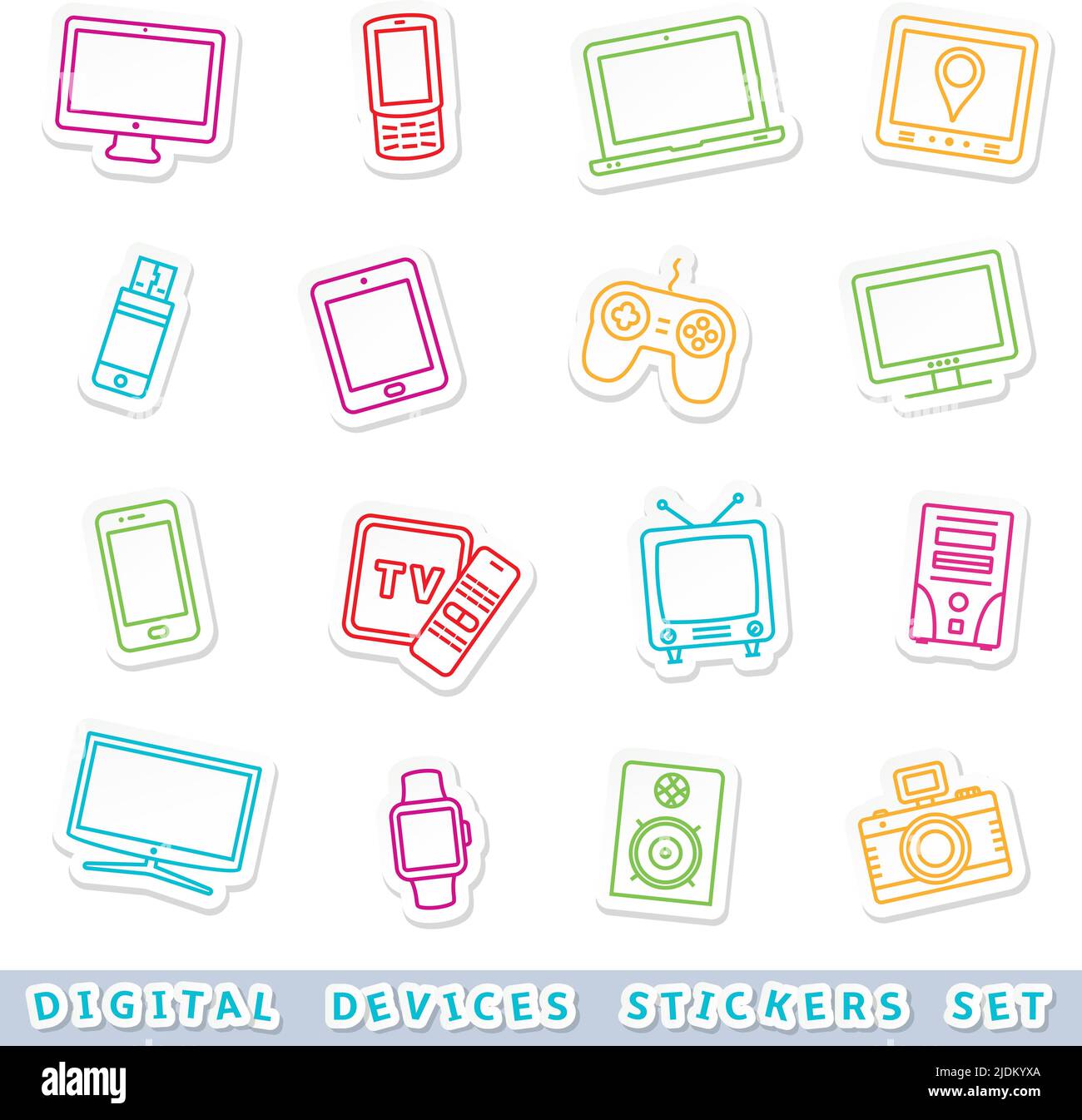 Digital devices stickers set Stock Vector Image & Art - Alamy