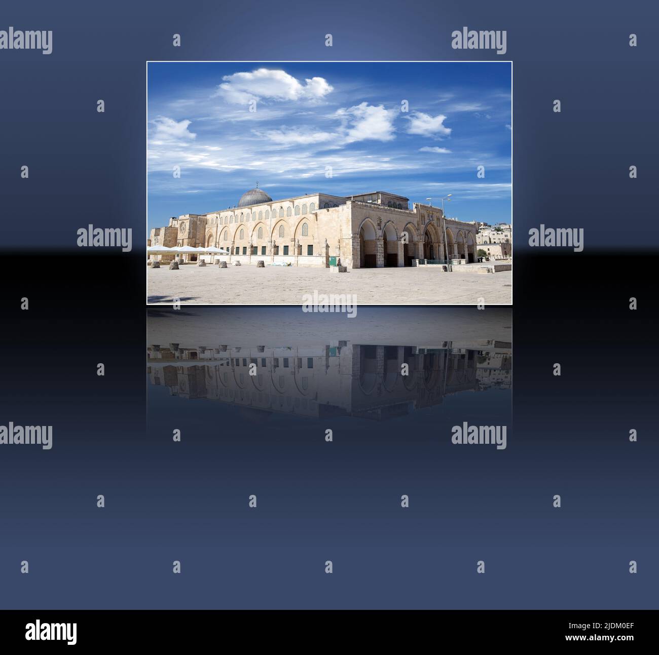El Aqsa Mosque, and reflection, at the Temple Mount, Jereusalem, Israel ...