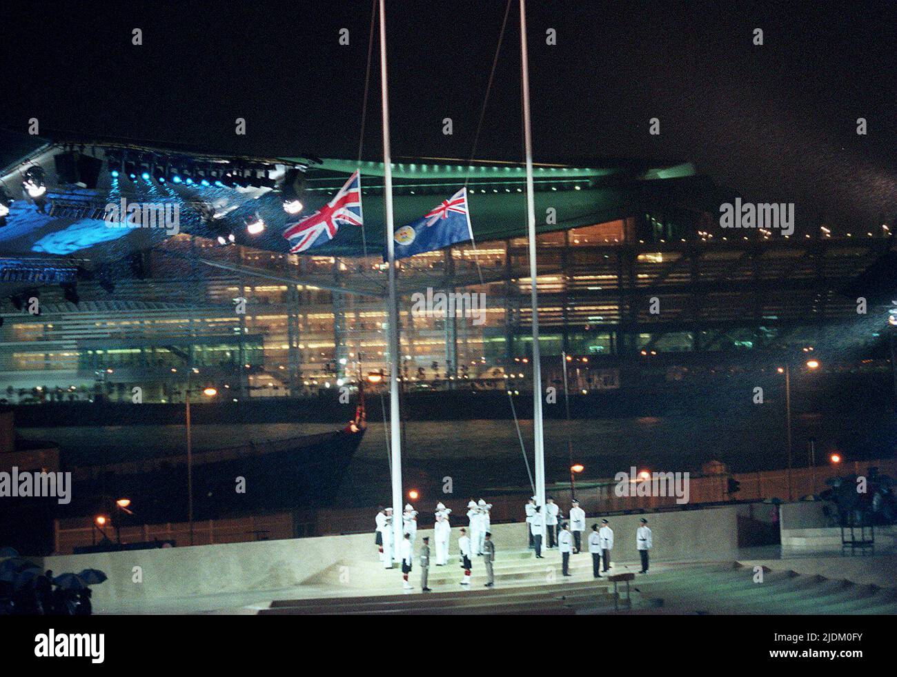 Lowering the union jack hi-res stock photography and images - Alamy