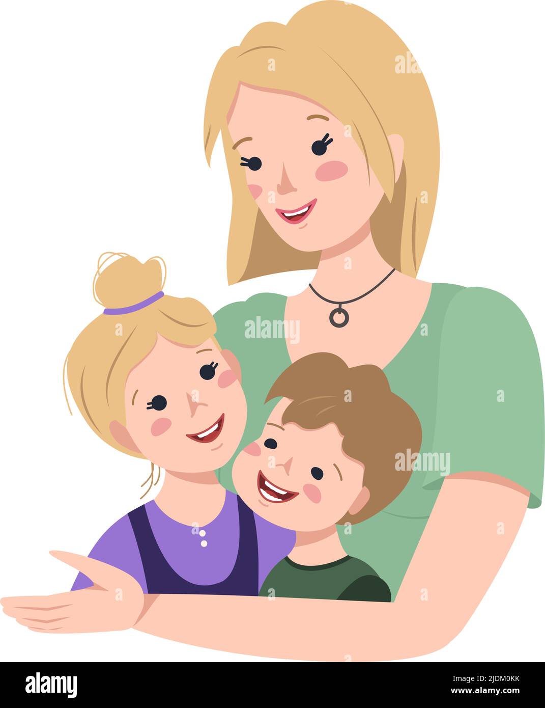 Mother son daughter home Stock Vector Images - Alamy