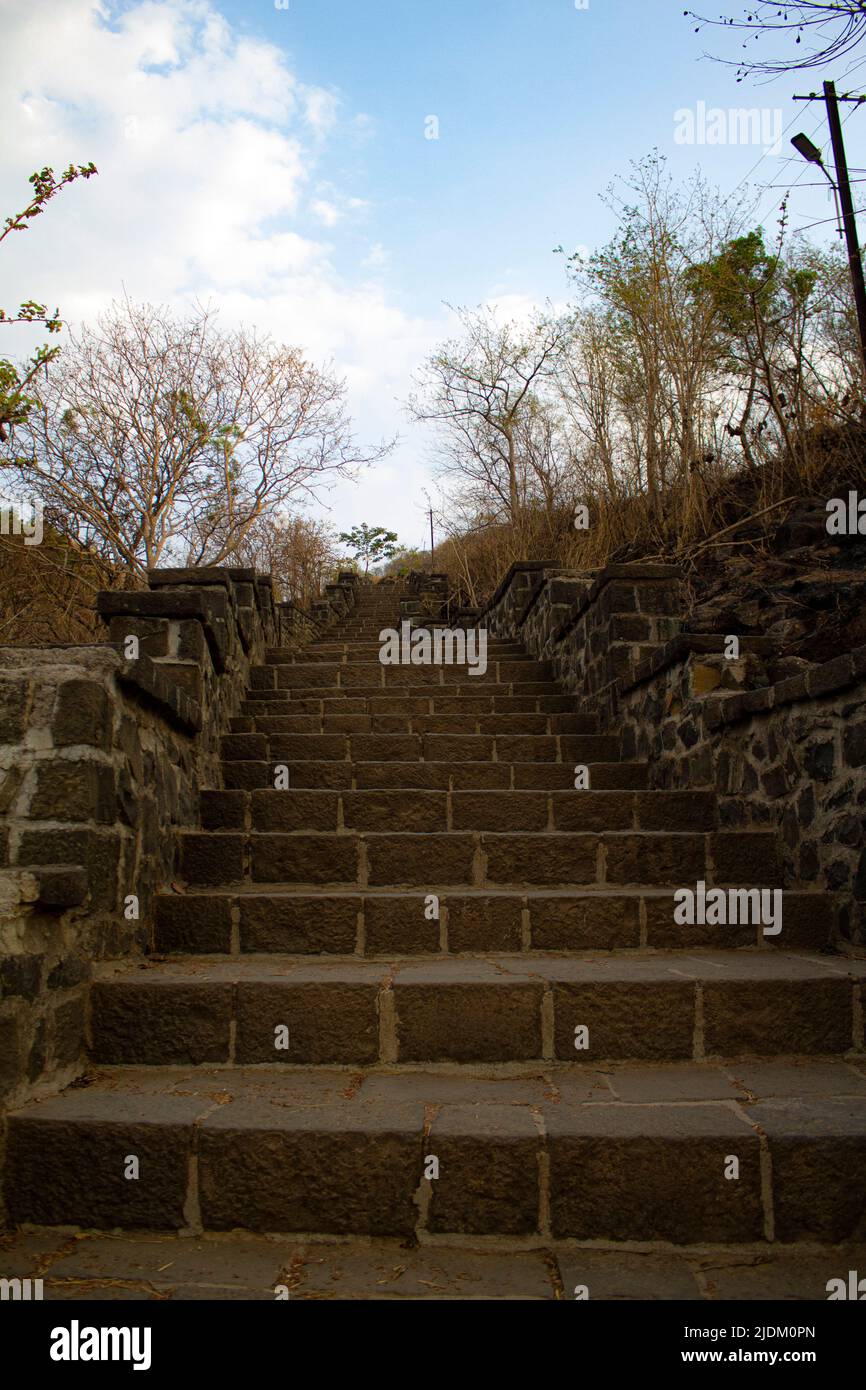 Beautiful stones steps, Stone carved Stock Photo - Alamy