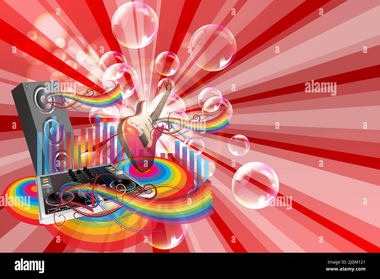 Music party illustration. Let it be music Stock Photo - Alamy