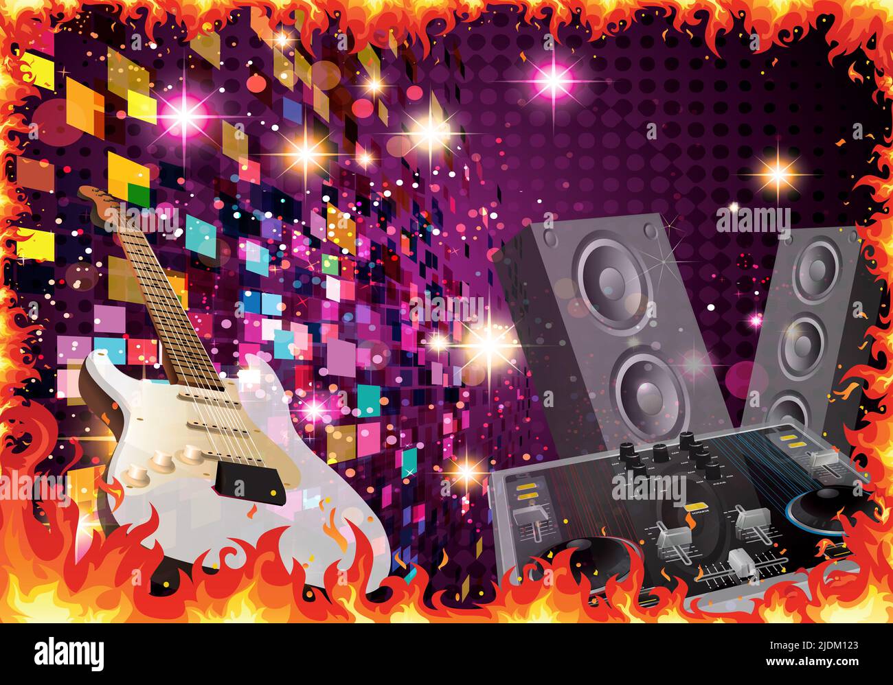 The power of the music illustration. Let iti be music Stock Photo - Alamy