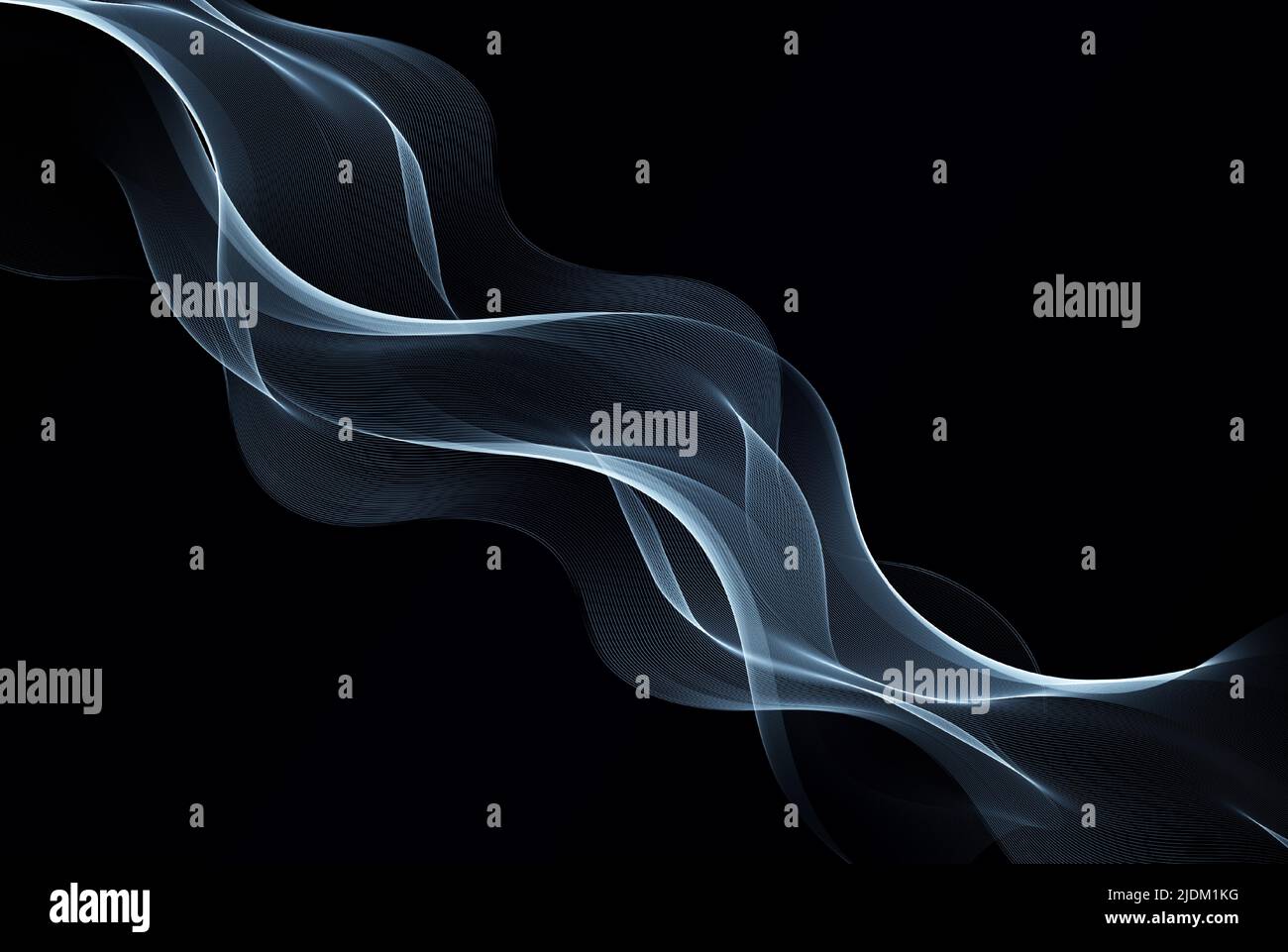Transparent wave on a dark background. Abstract smoky wave flow Stock ...
