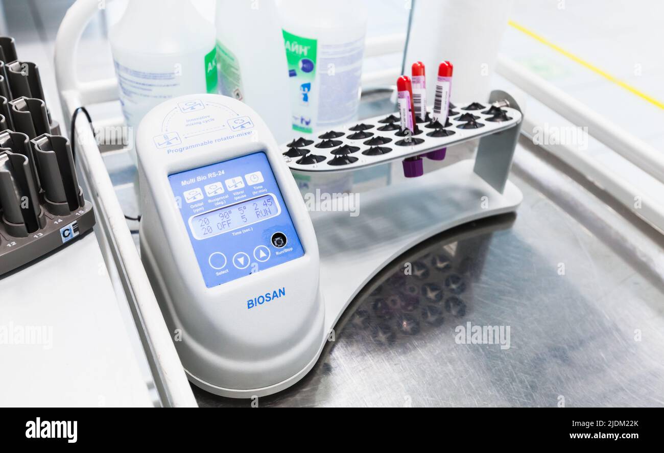 Saint-Petersburg, Russia - April 6, 2018: Modern clinical laboratory ...