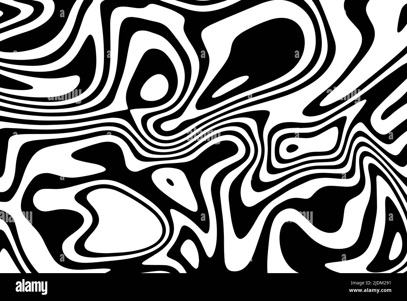 Abstract curved black and white optical illusion lines.Vector abstract ...