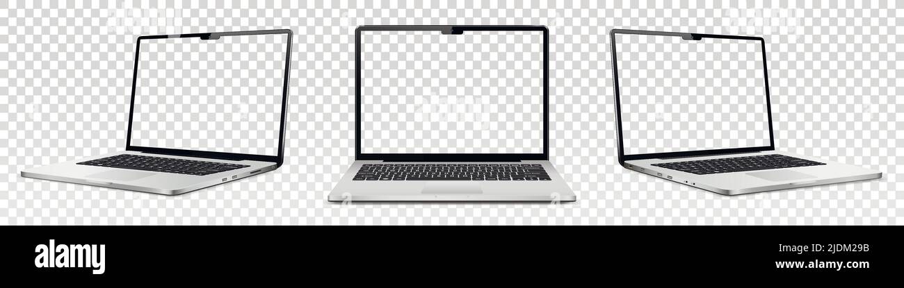 Laptop mock up with transparent screen isolated Stock Vector Image ...