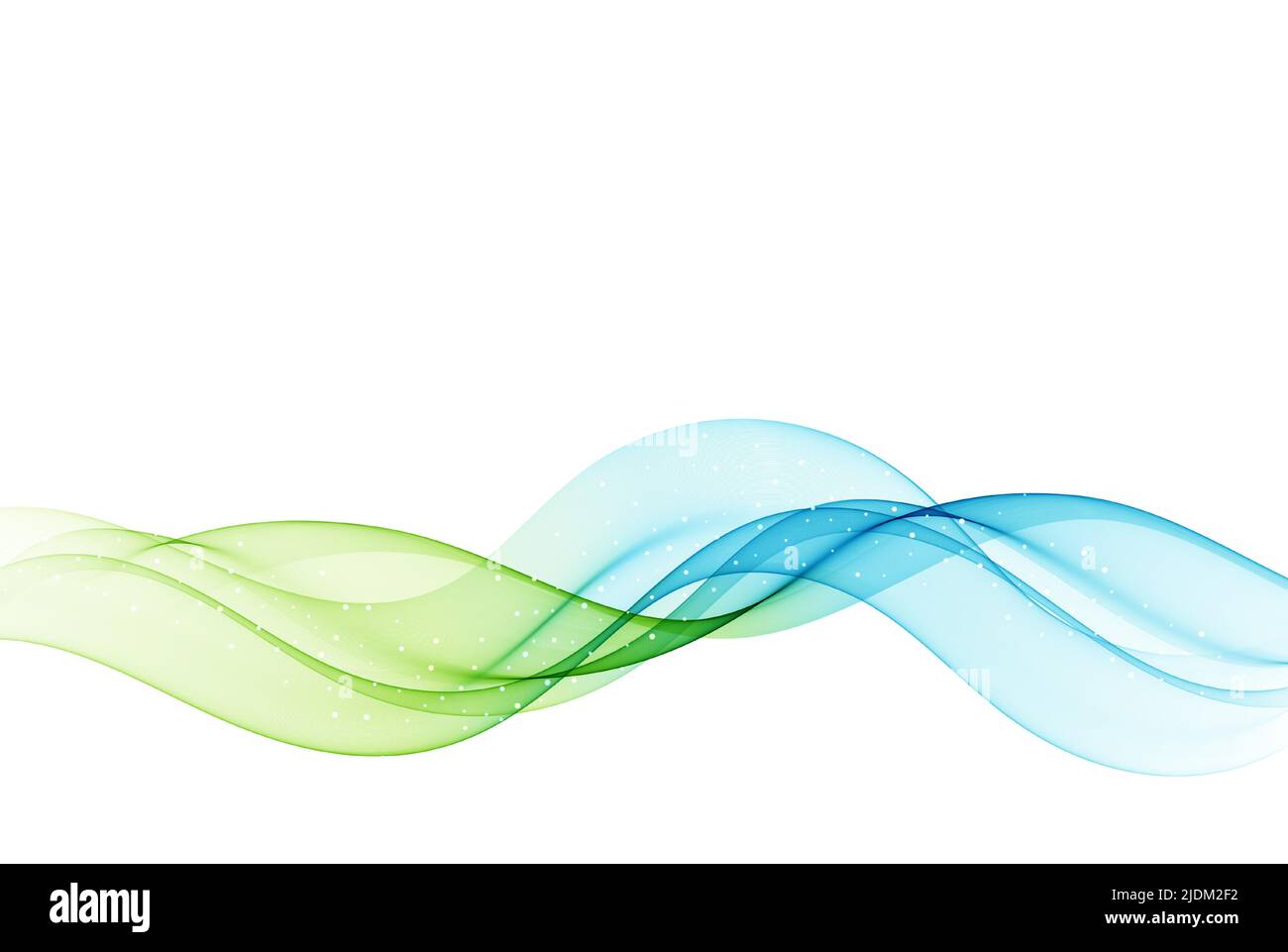 Blue and green wave design element on white background. Transparent ...