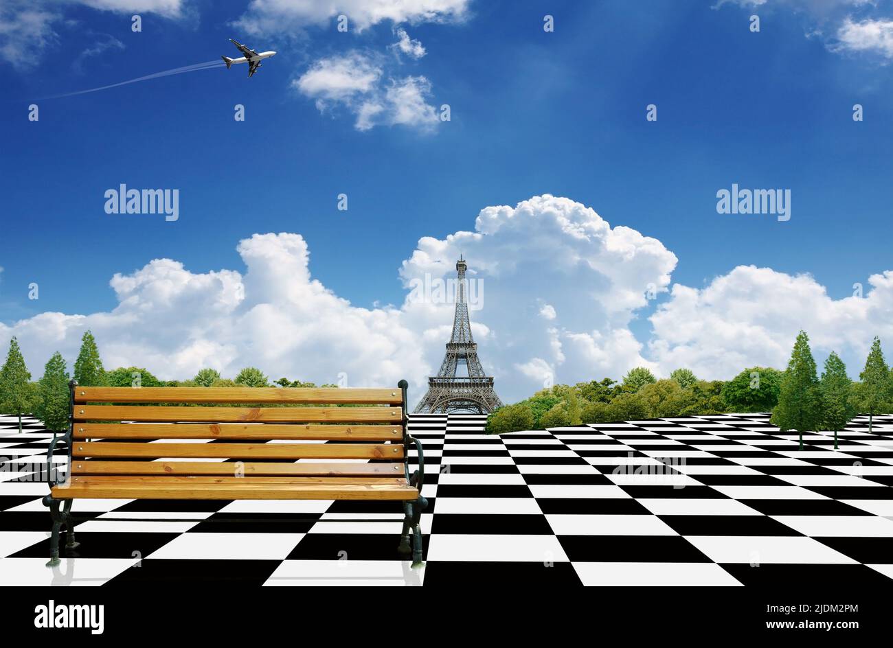 Travel illustration: destination Paris Stock Photo - Alamy