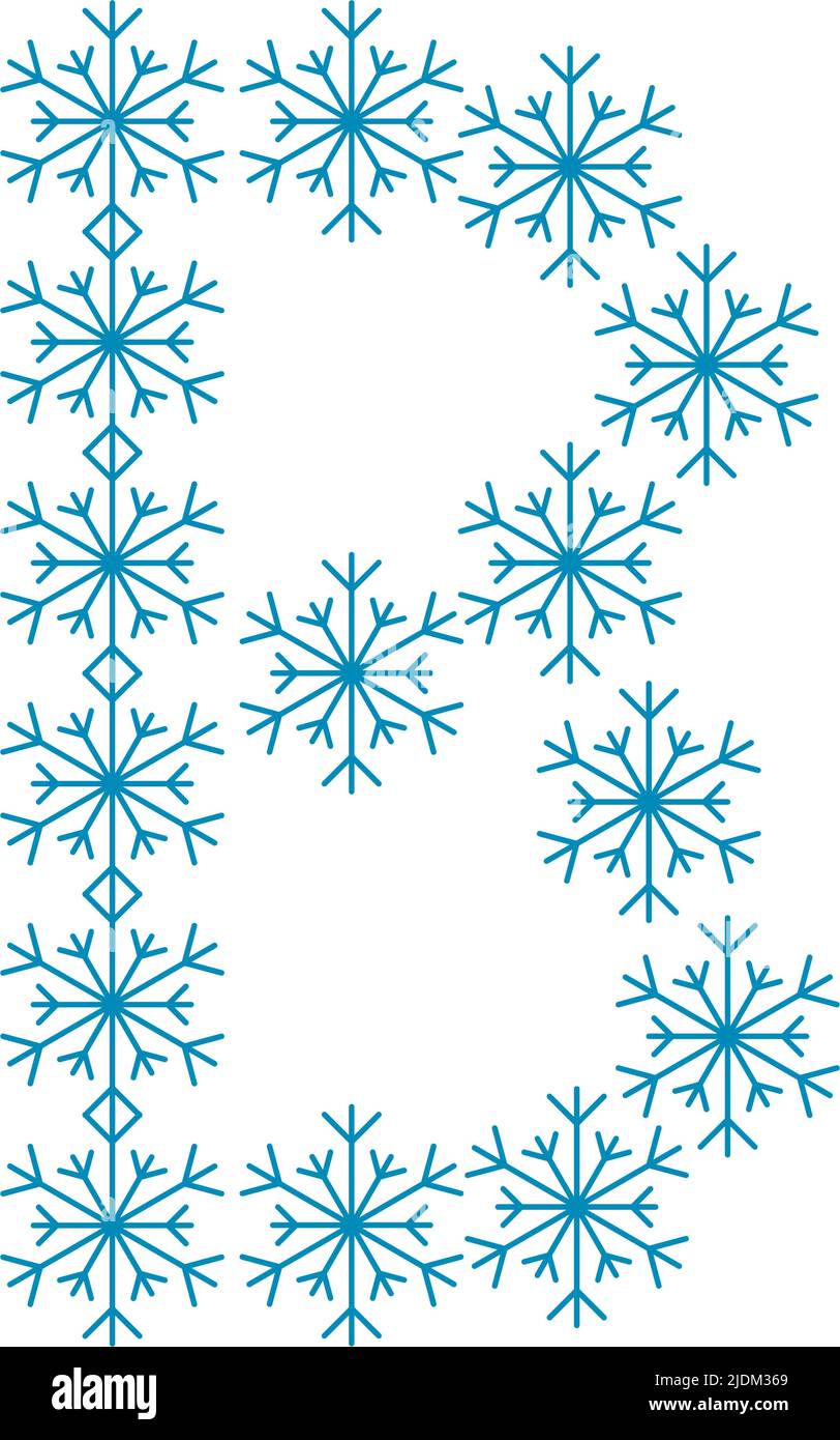 Alphabet with snowflakes hi-res stock photography and images - Alamy