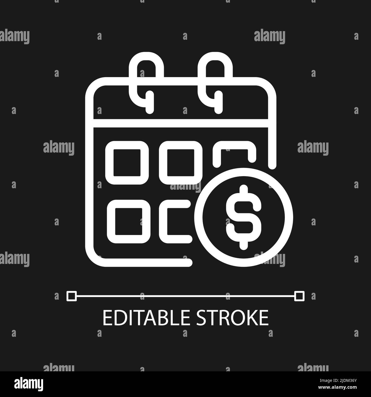 Salary pixel perfect white linear icon for dark theme Stock Vector ...