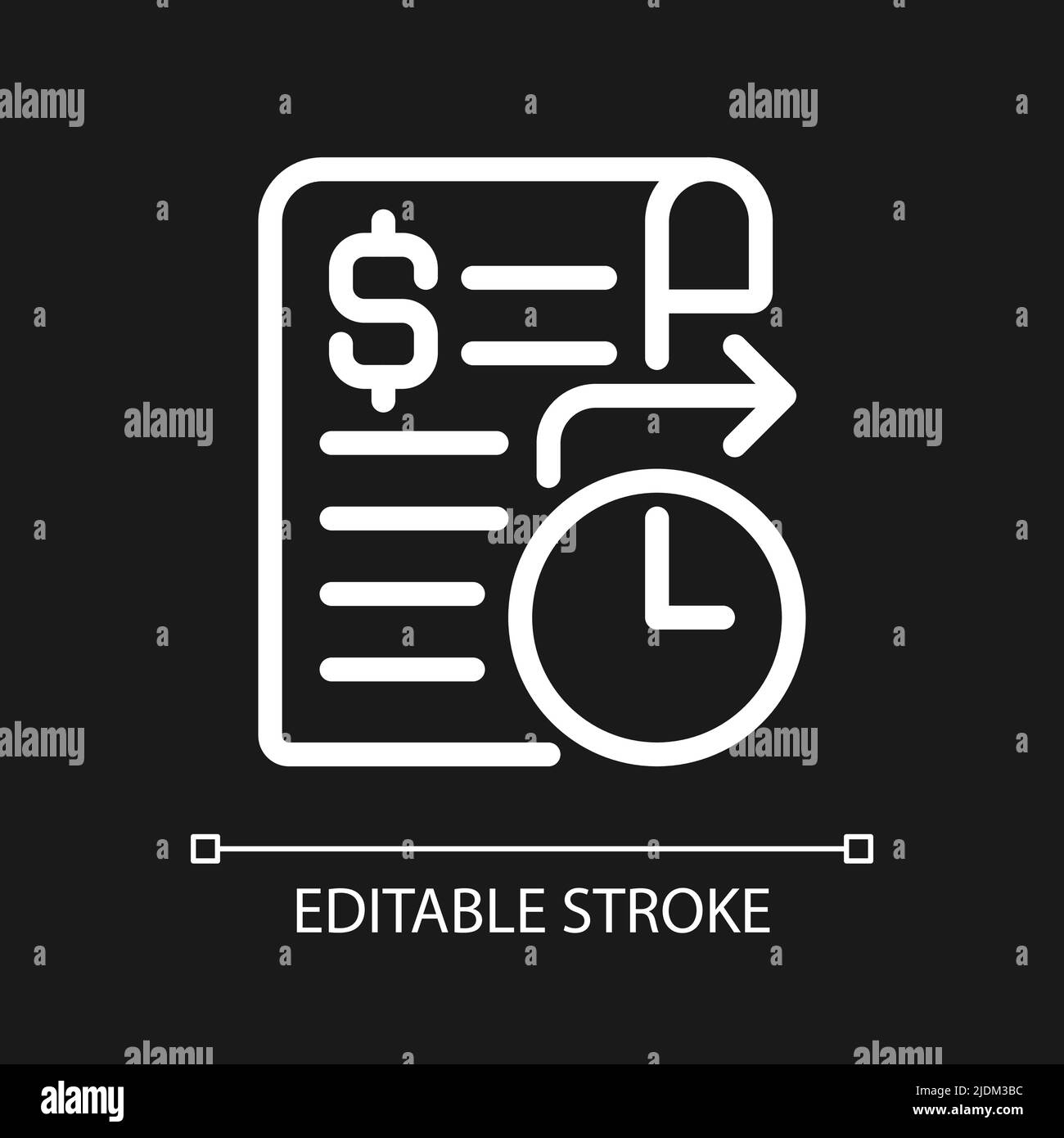 Standing order pixel perfect white linear icon for dark theme Stock ...